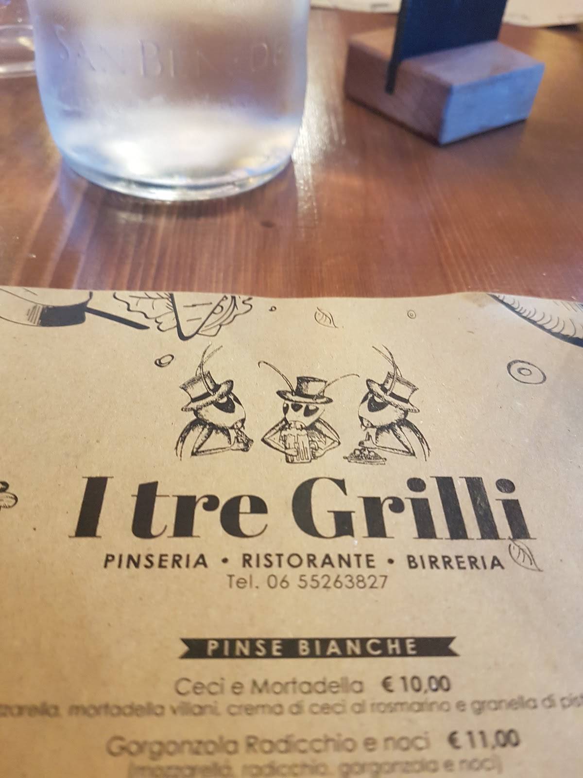 Menu da I Tre Grilli Pinseria ristorante, Roma