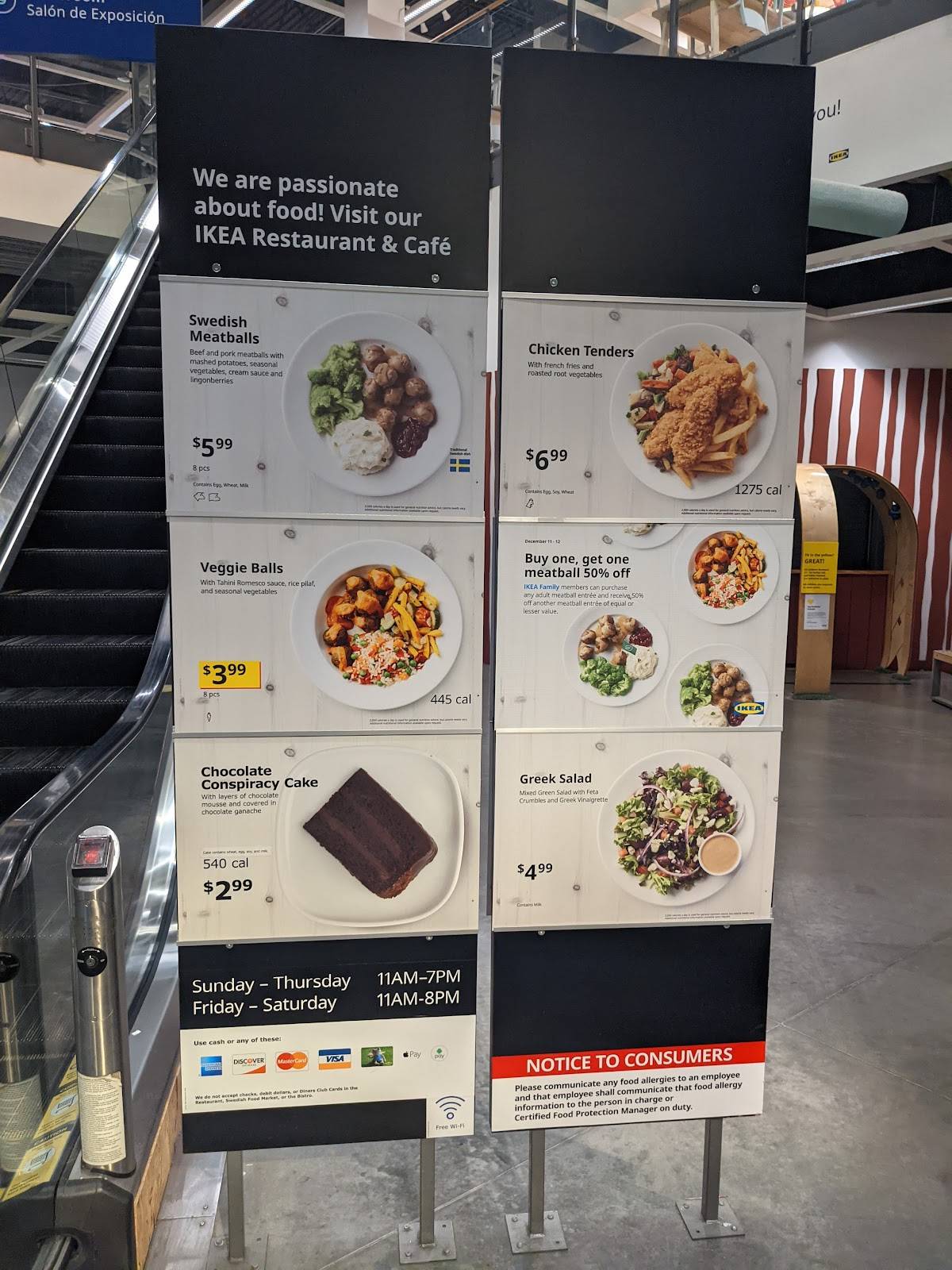 Menu at IKEA Restaurant, Orlando