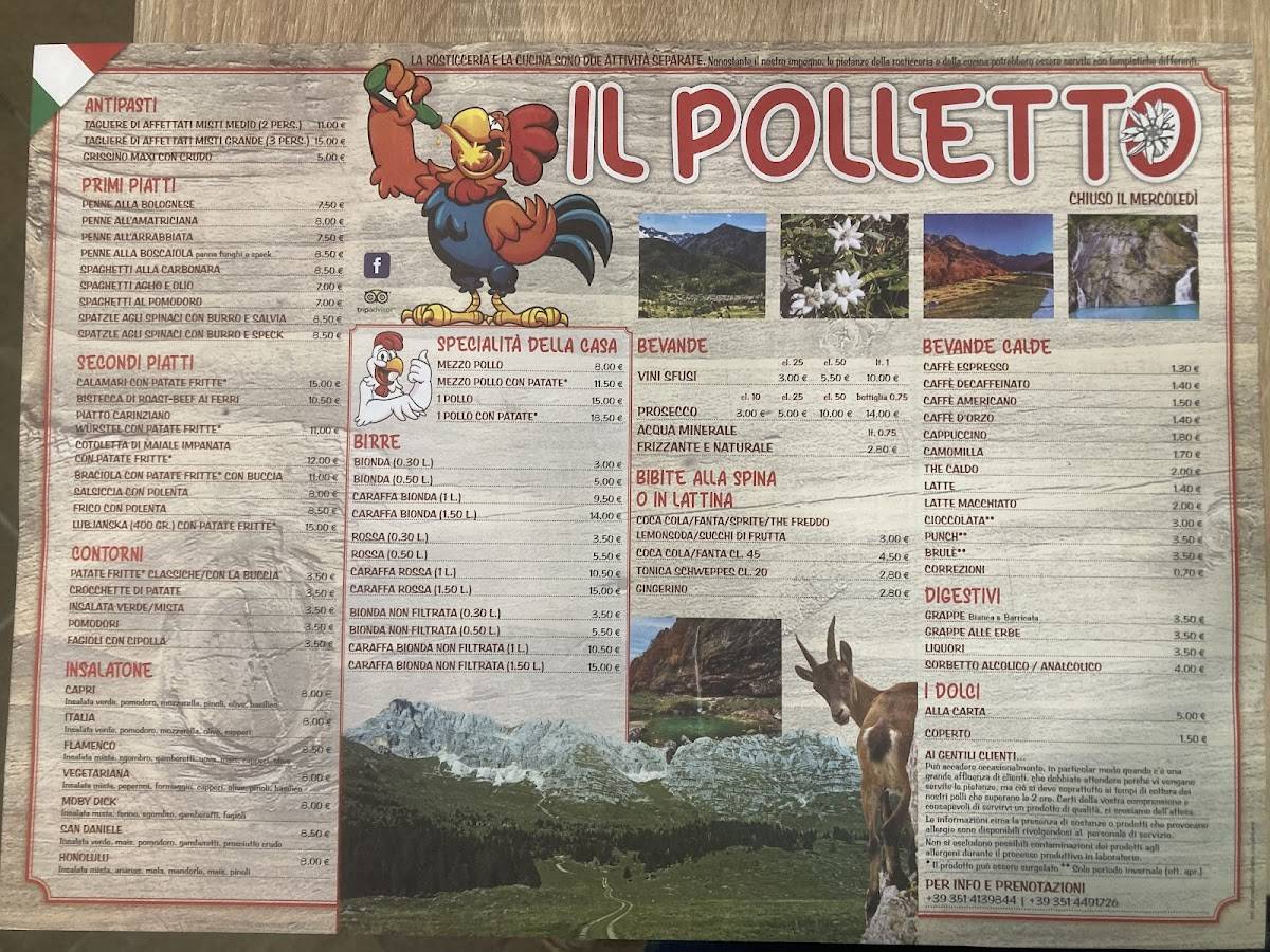 Menu da IL POLLETTO ristorante, Resiutta