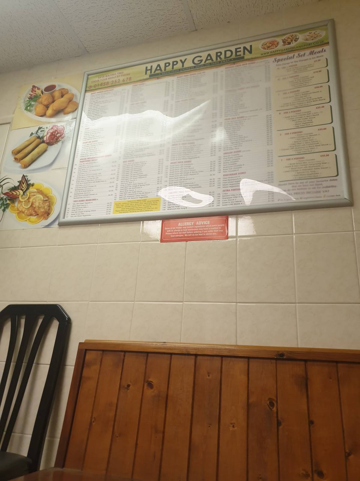 Menu at Ichi Tong fast food, Langport