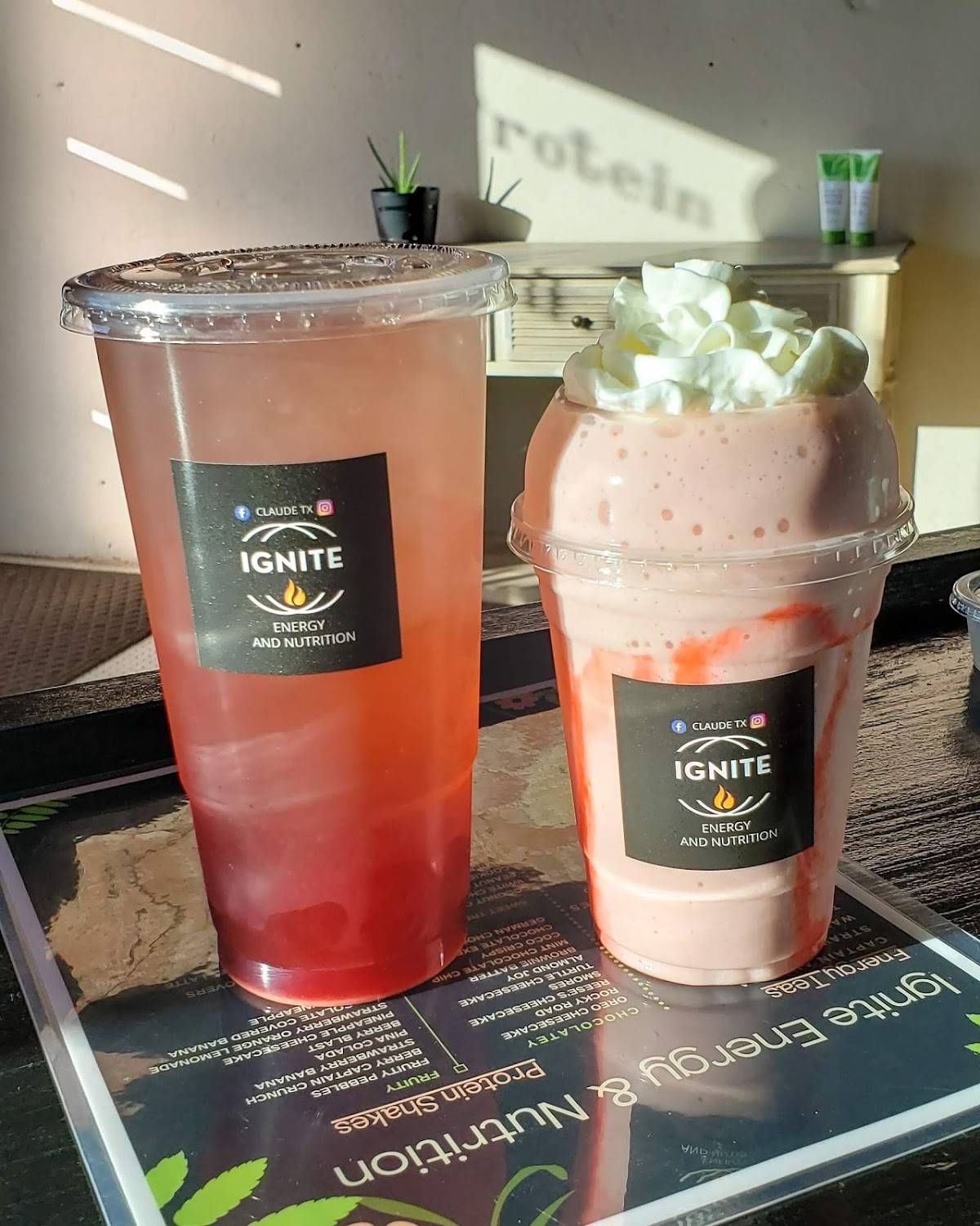 Menu at Ignite Energy & Nutrition pub & bar, Claude