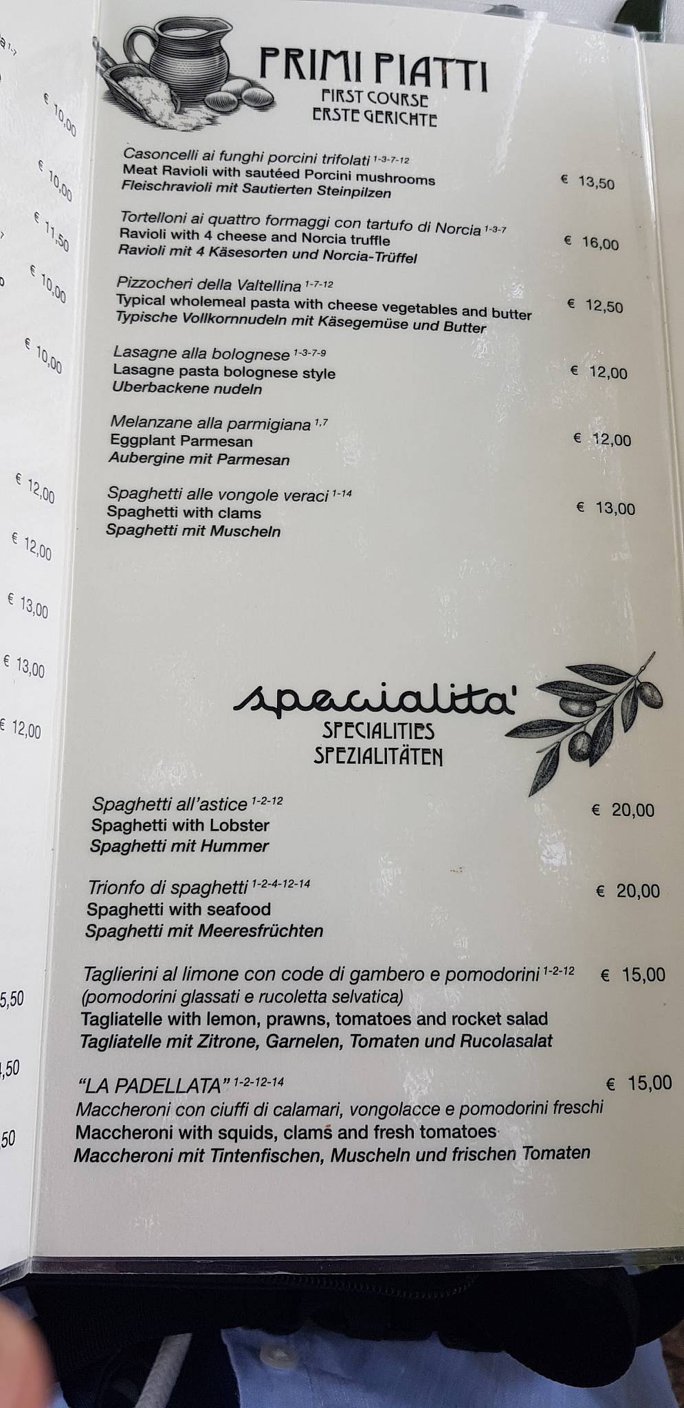 Menu da Il Crotto del Lago pub & bar, Cima