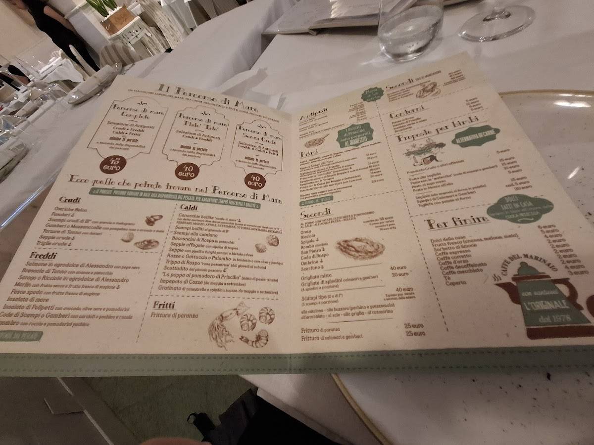 Menu da Il Gambero da Tato ristorante, San Benedetto del Tronto