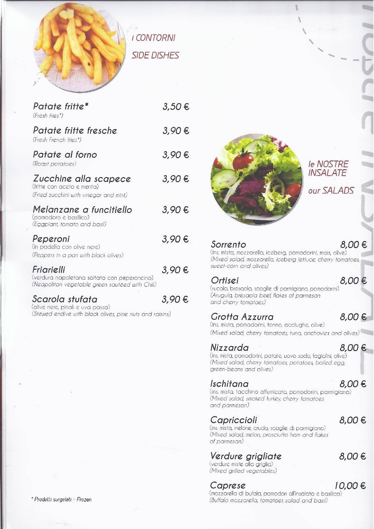 Menu da Il Pomodorino pizzeria, Milano, Via Crema