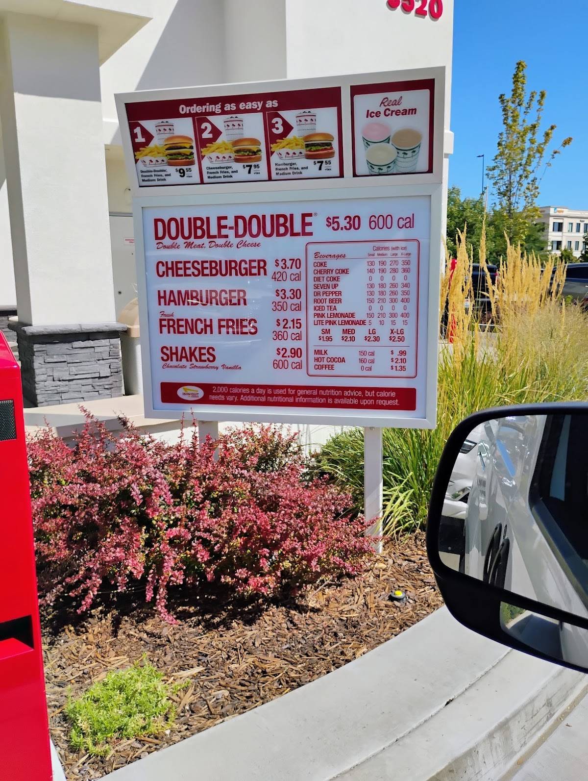 Menu at In-N-Out Burger fast food, Meridian, E Fairview Ave