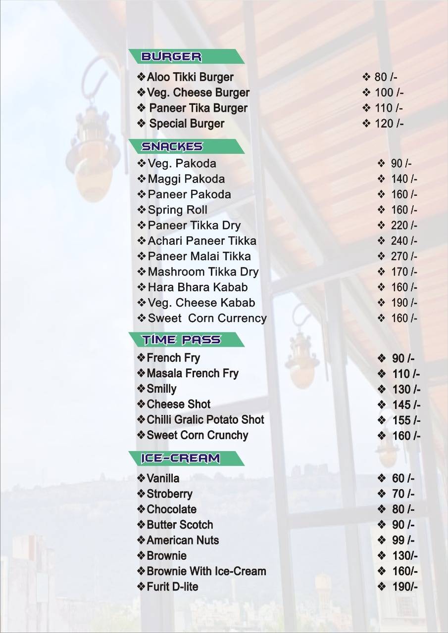 Menu at InBoX 09 Cafe & Roof-top Restaurant, Chittorgarh
