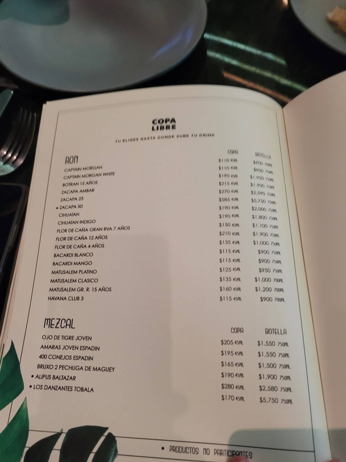 Carta del restaurante Inanna Rooftop, Xalapa Enríquez, Principal 4