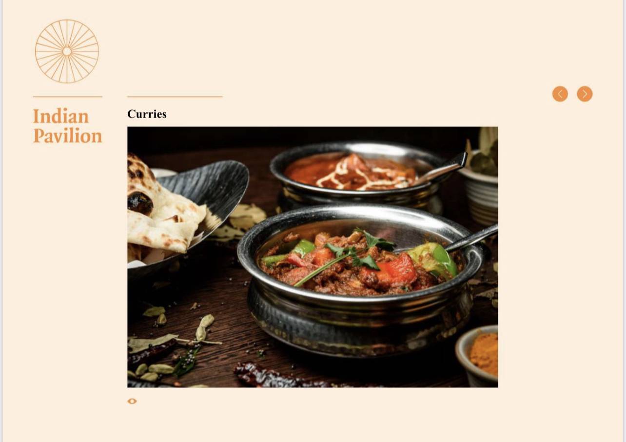 Carta del restaurante Indian Pavilion, Dubai, Umm Al Sheif Rd
