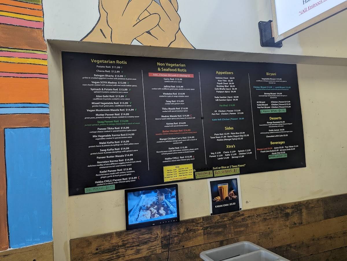 Carta del restaurante Indian Roti House Indian Dosa House, Toronto, 256 ...