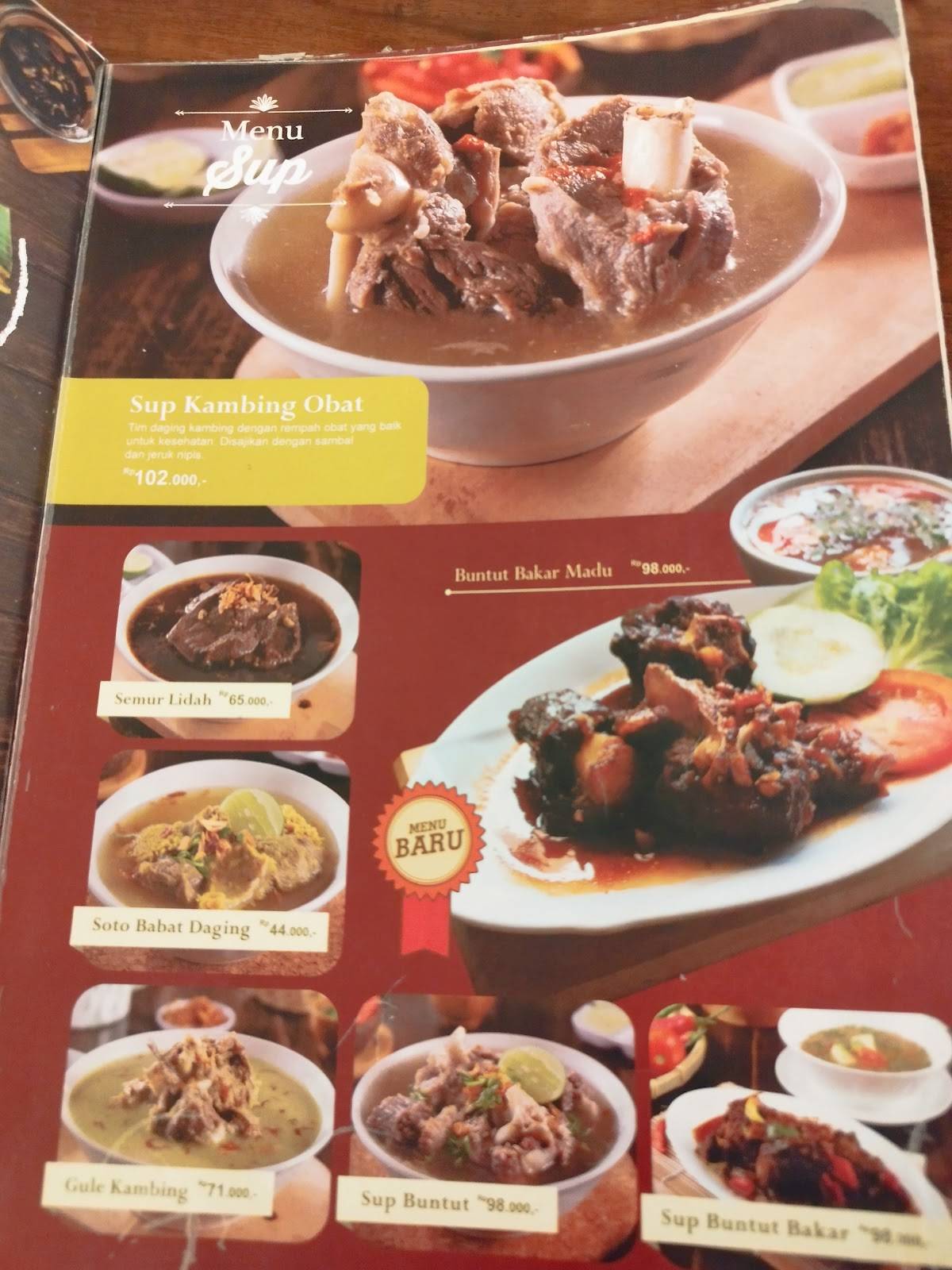 Menu at Indragiri Indonesian Resto restaurant, Surabaya