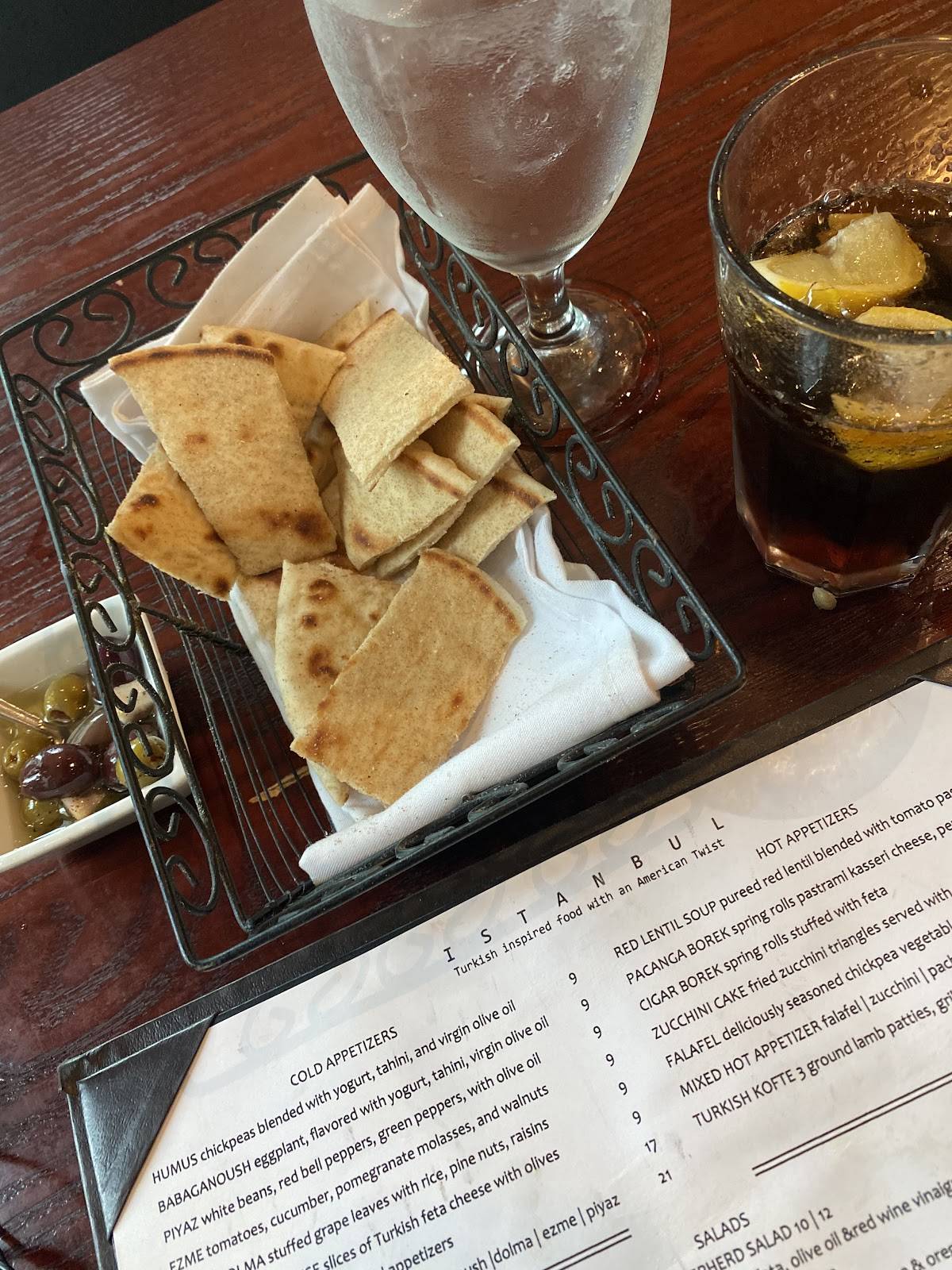 Menu at Istanbul grill & bar, Fort Worth
