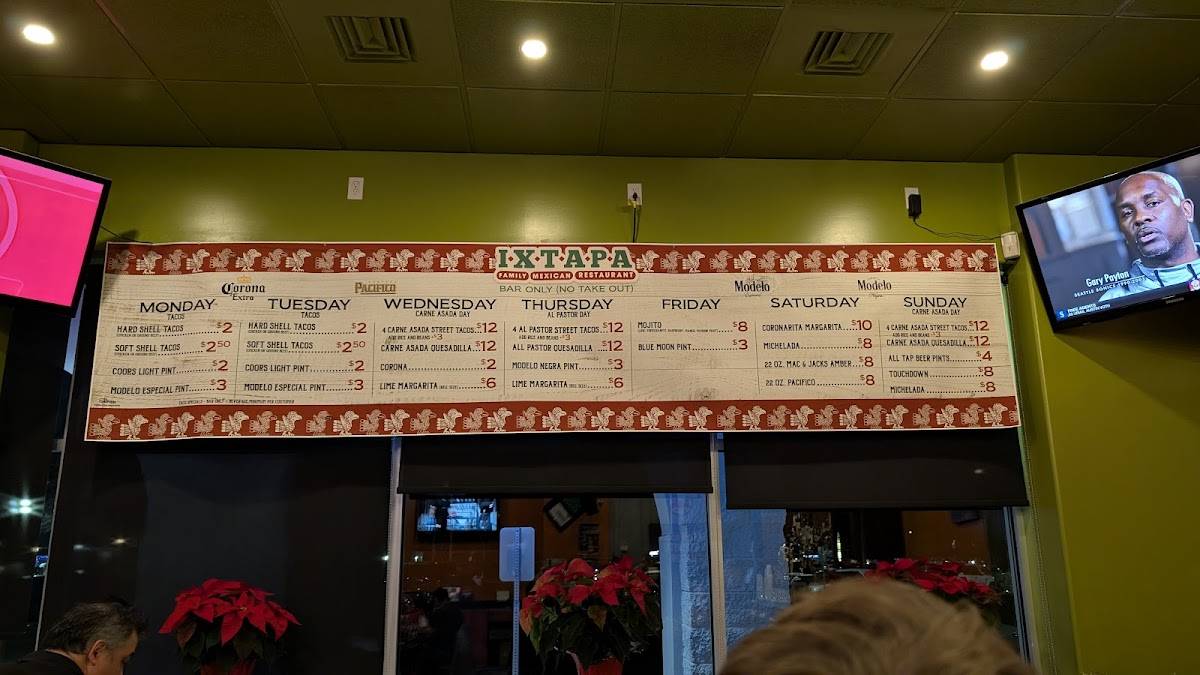 Menu at Ixtapa Mexican Restaurant, Lake Stevens, 303 91st Ave NE Ste B201