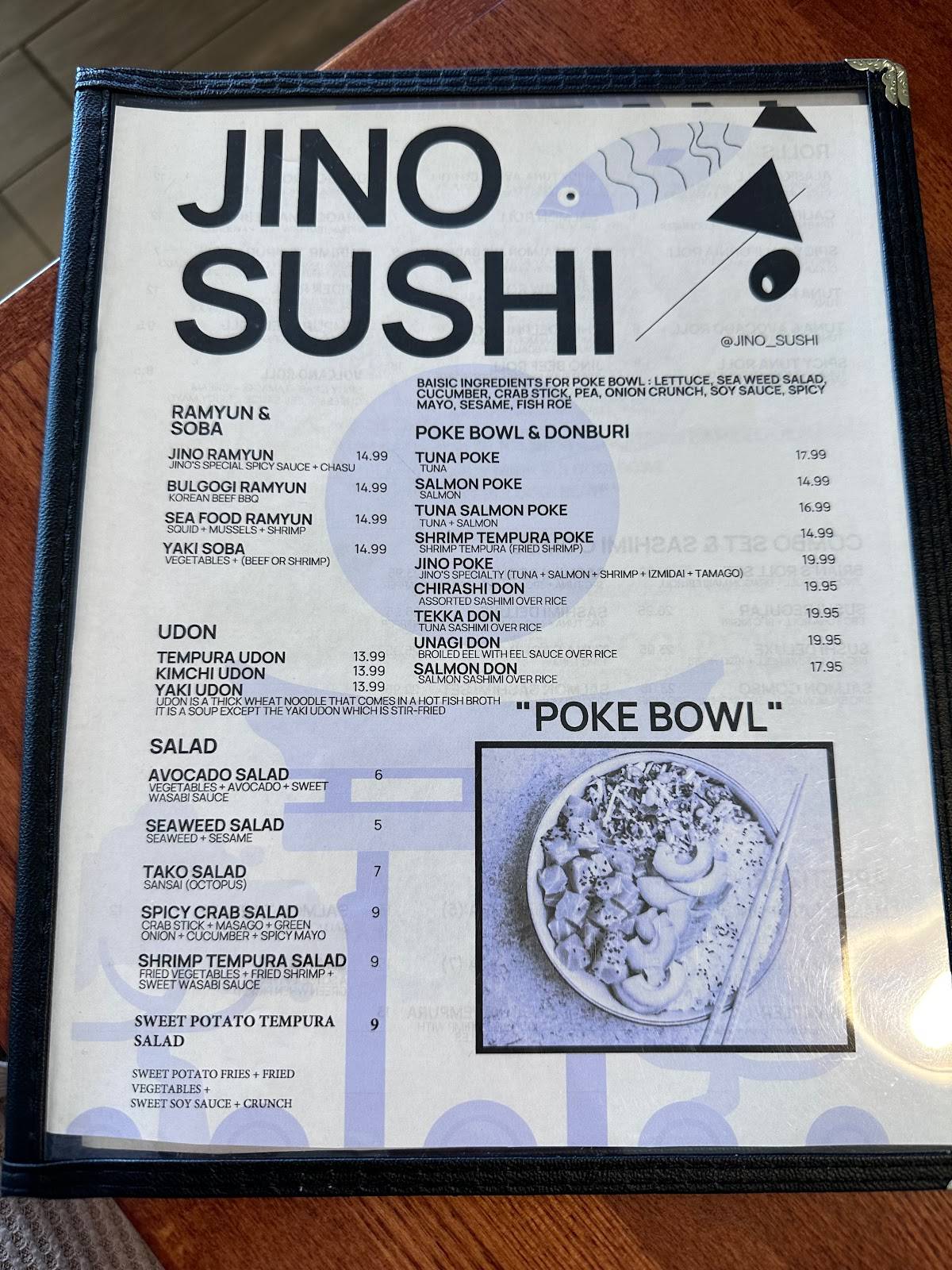 Menu at JINO SUSHI restaurant, Dallastown