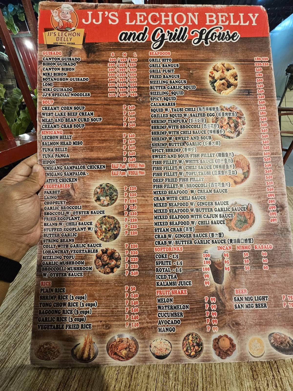 Menu at JJ's Lechon Belly Grill House & Cuisine restaurant, Guiguinto