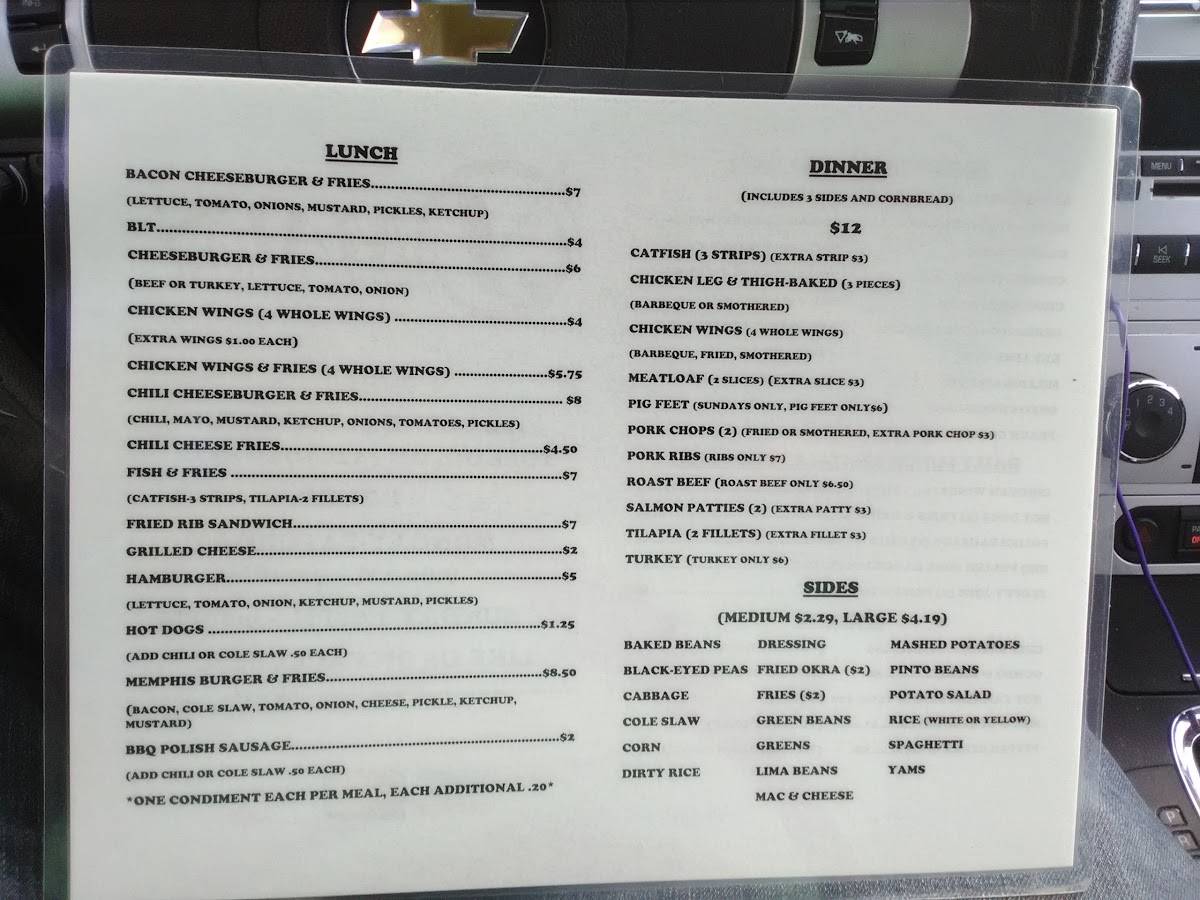 Menu at J'Mae's Home Cooking restaurant, Toledo, Glendale Ave