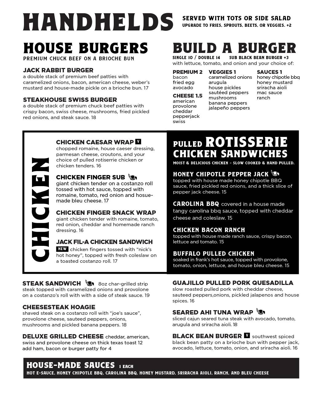 Menu at Jack Rabbit pub & bar, Buffalo, Elmwood Ave