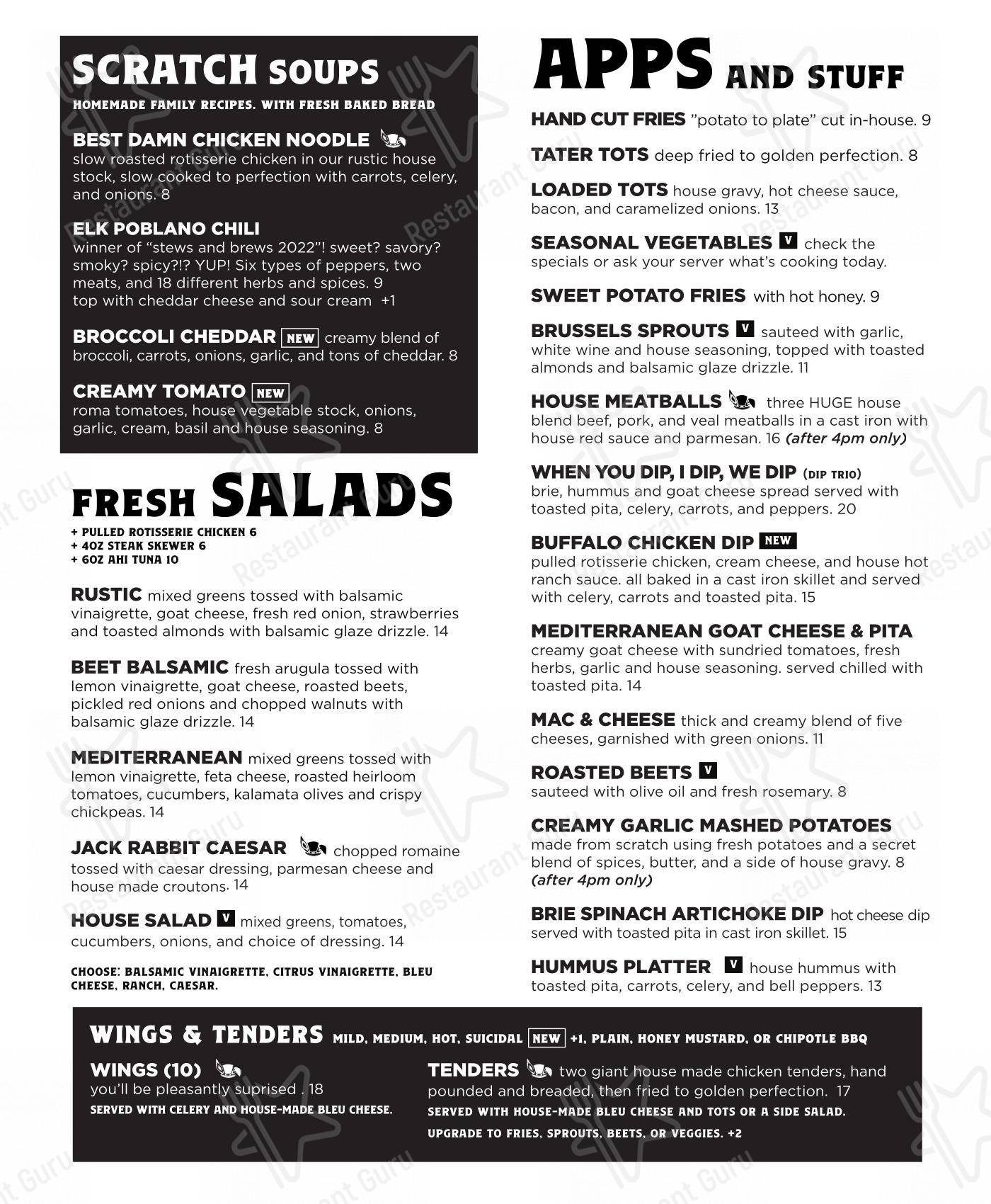 Menu at Jack Rabbit pub & bar, Buffalo, Elmwood Ave