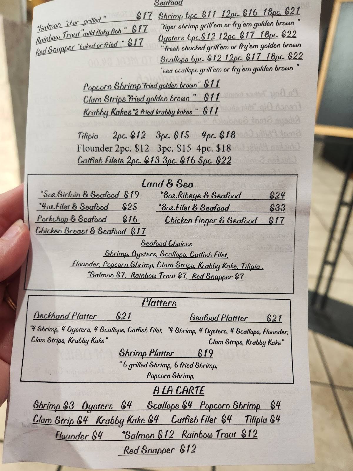 Menu at Jimmy's Steak and Seafood steakhouse, Jackson