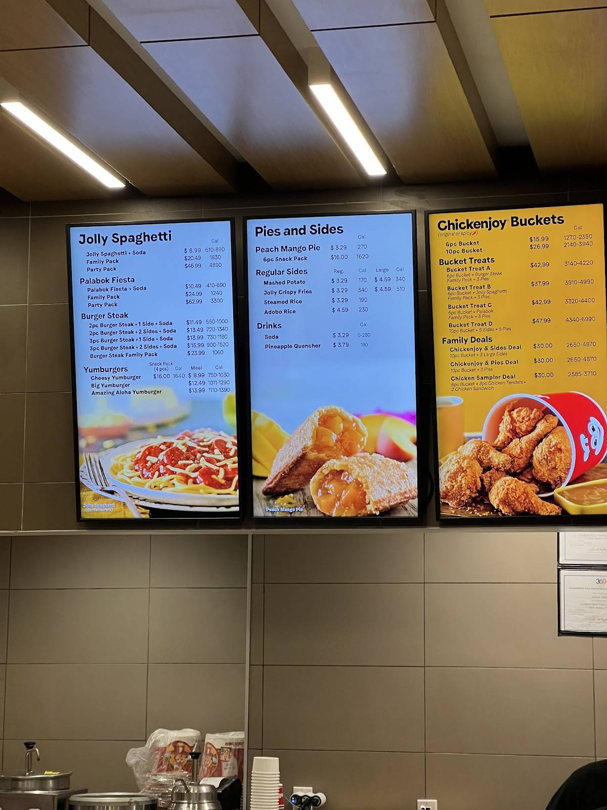 Menu at Jollibee fast food, Jacksonville, Atlantic Blvd