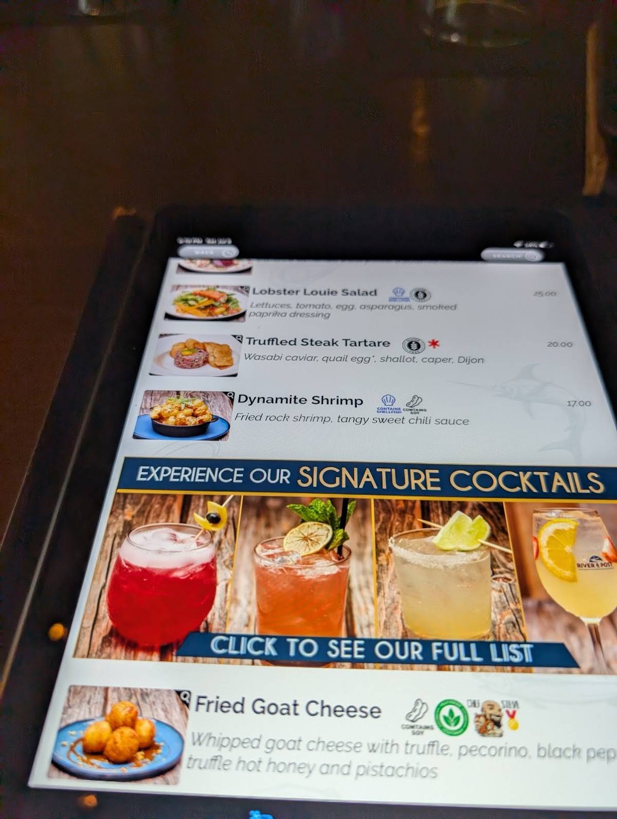 Menu at River & Post restaurant, Jacksonville