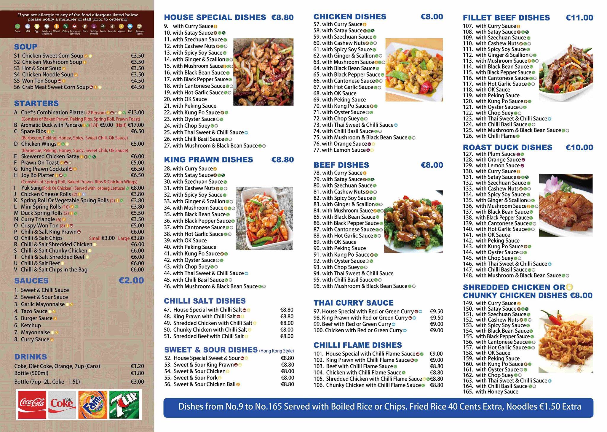 Menu at Jade Dragon Chinese Take Away fast food, Tullow