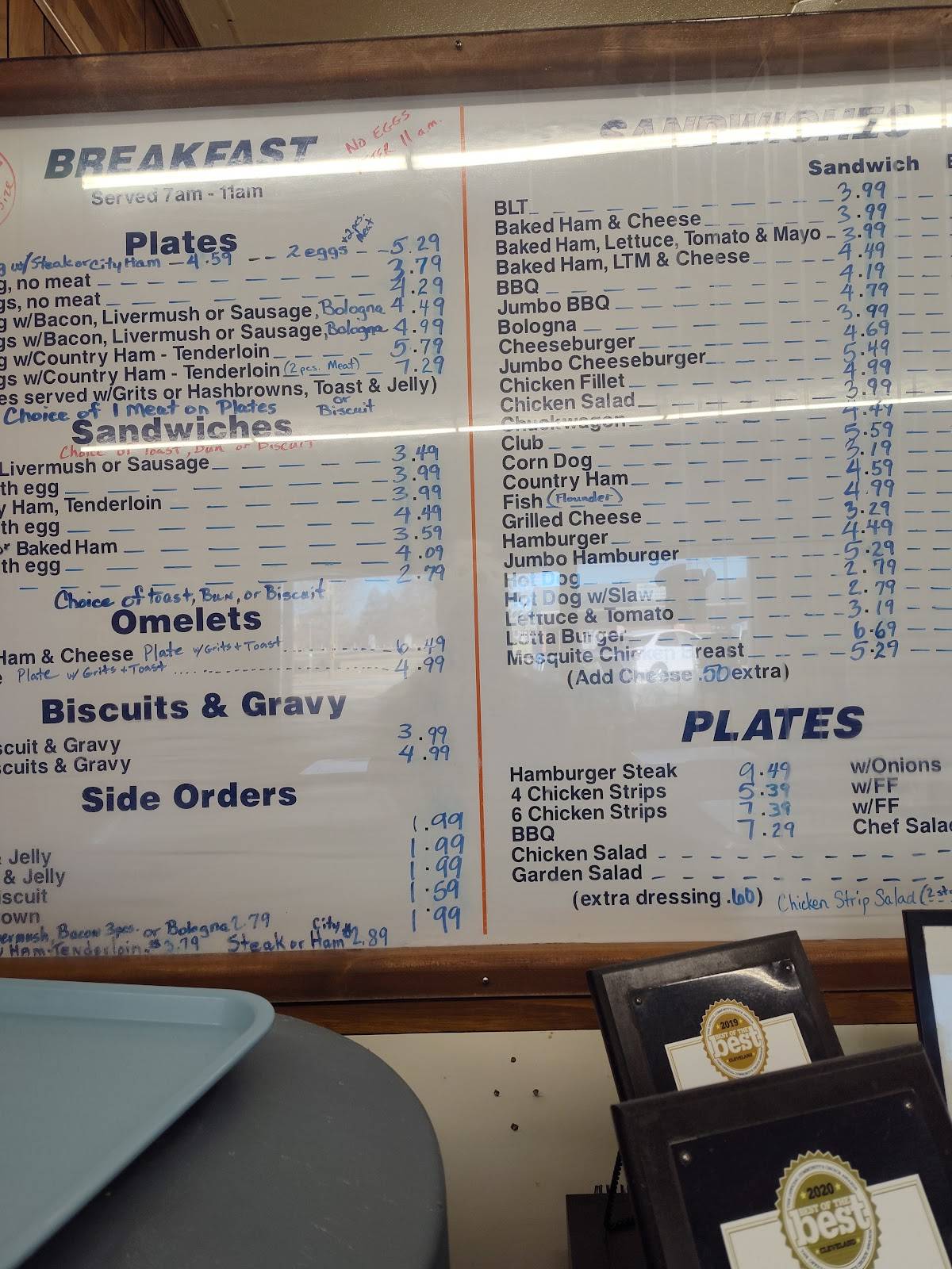 Menu at Jan's Restaurant, Fallston