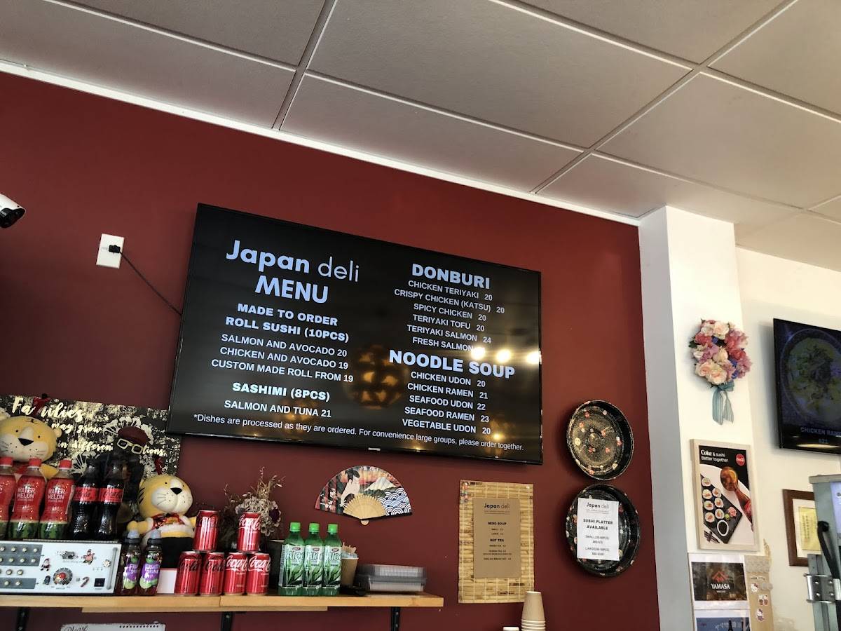 Menu at Japan Deli sushi restaurant, Taupo