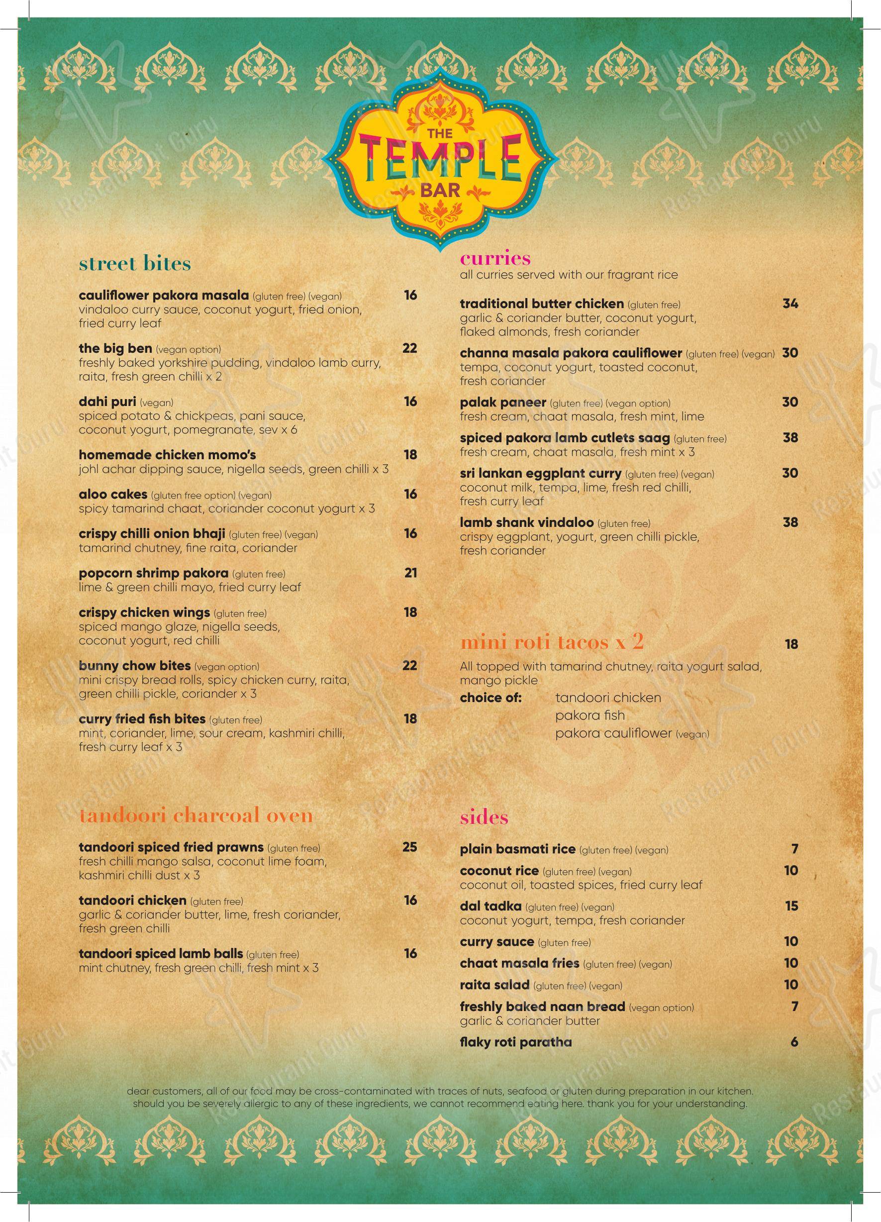 Menu at Jarrah pub & bar, Hillarys
