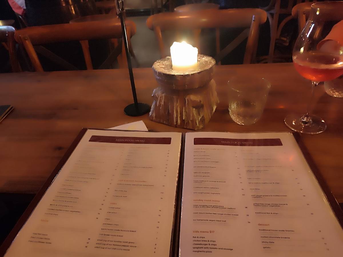 Menu at Jarrah pub & bar, Hillarys