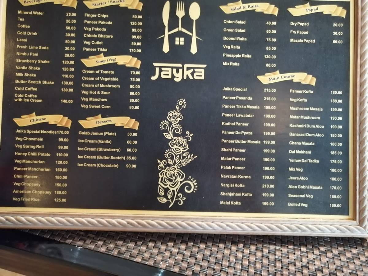 Menu at Jayka Restaurant, Etawah, Near SBI