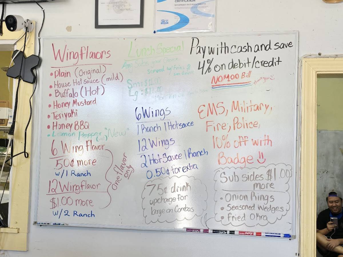Menu at Jesse's Hot Subs pizzeria, Bennettsville