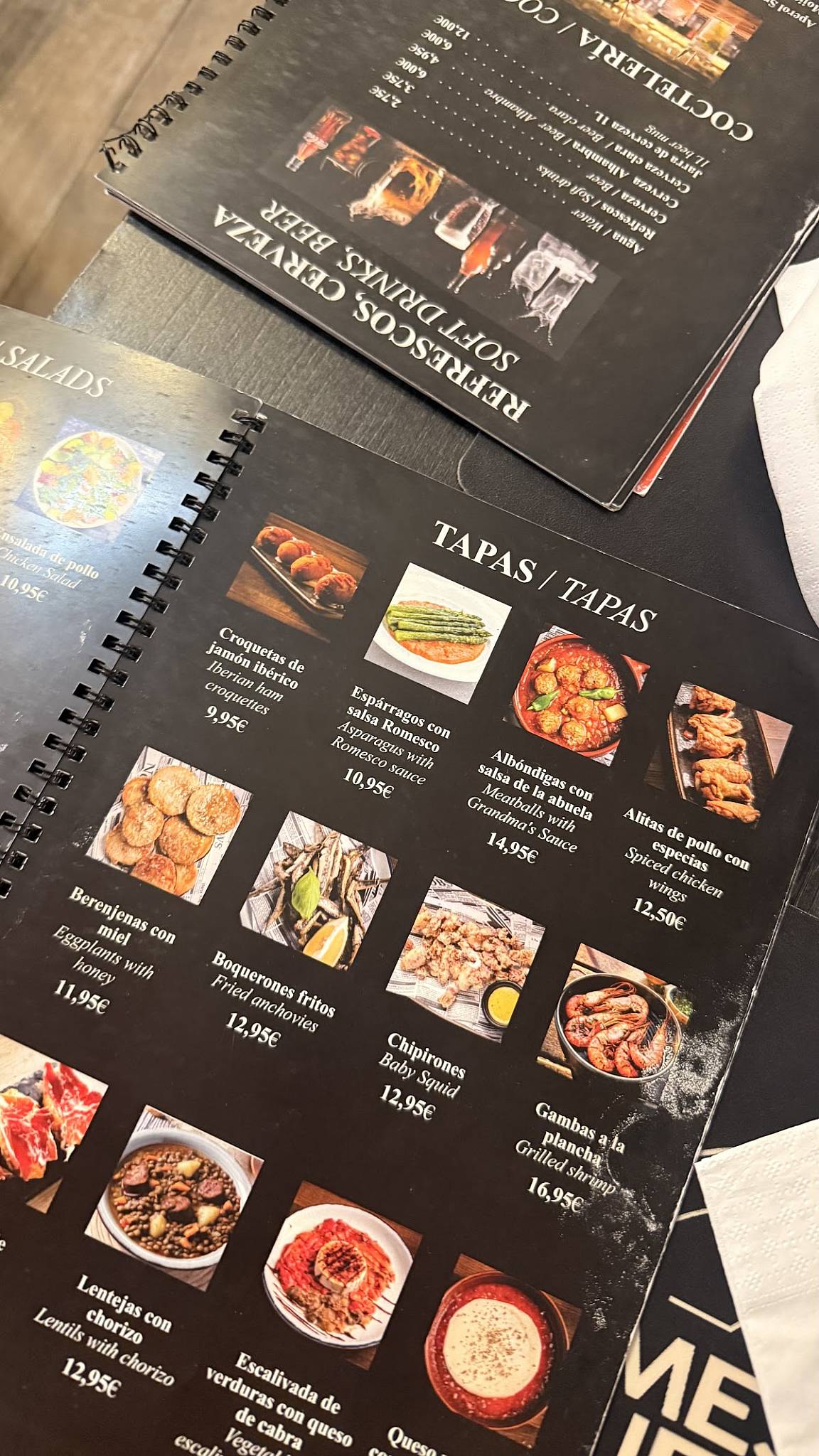 Carta del restaurante Mesón Jesús, Barcelona
