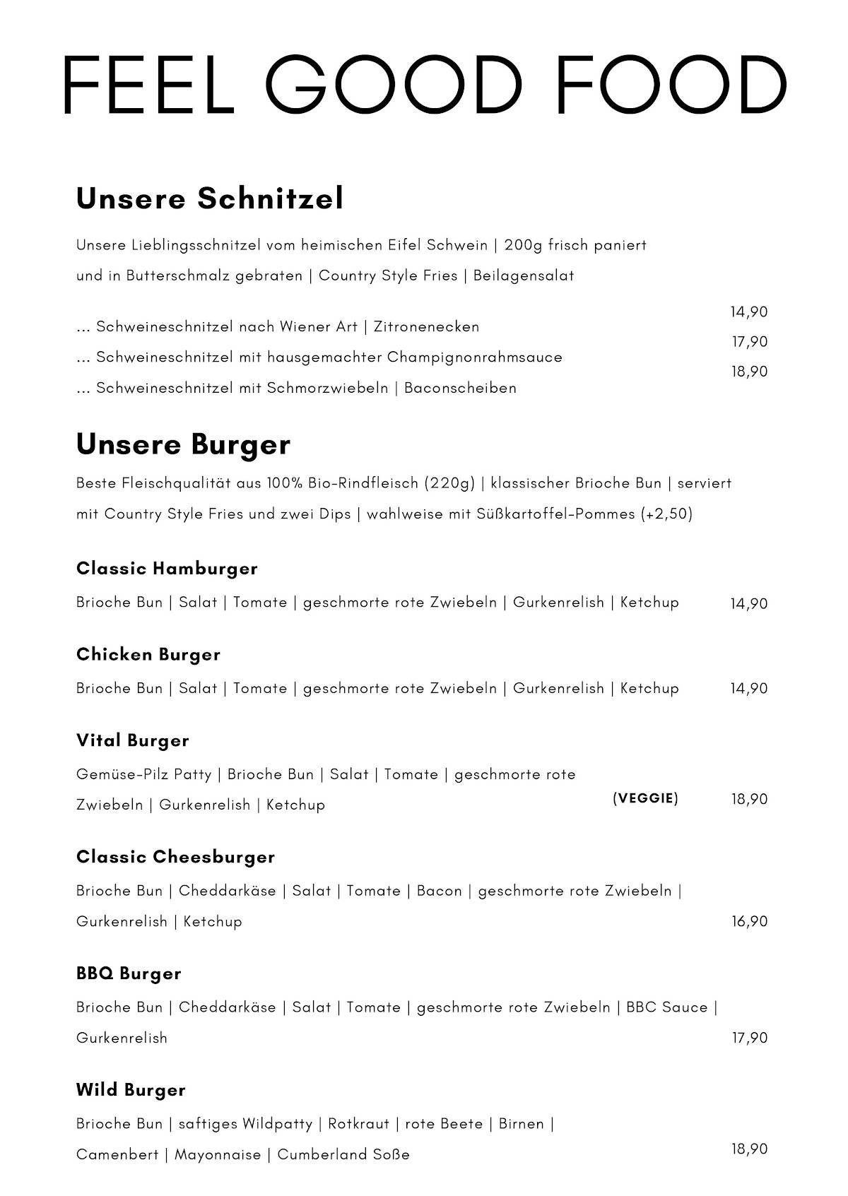 Speisekarte von JoSi's Restaurant, Kall
