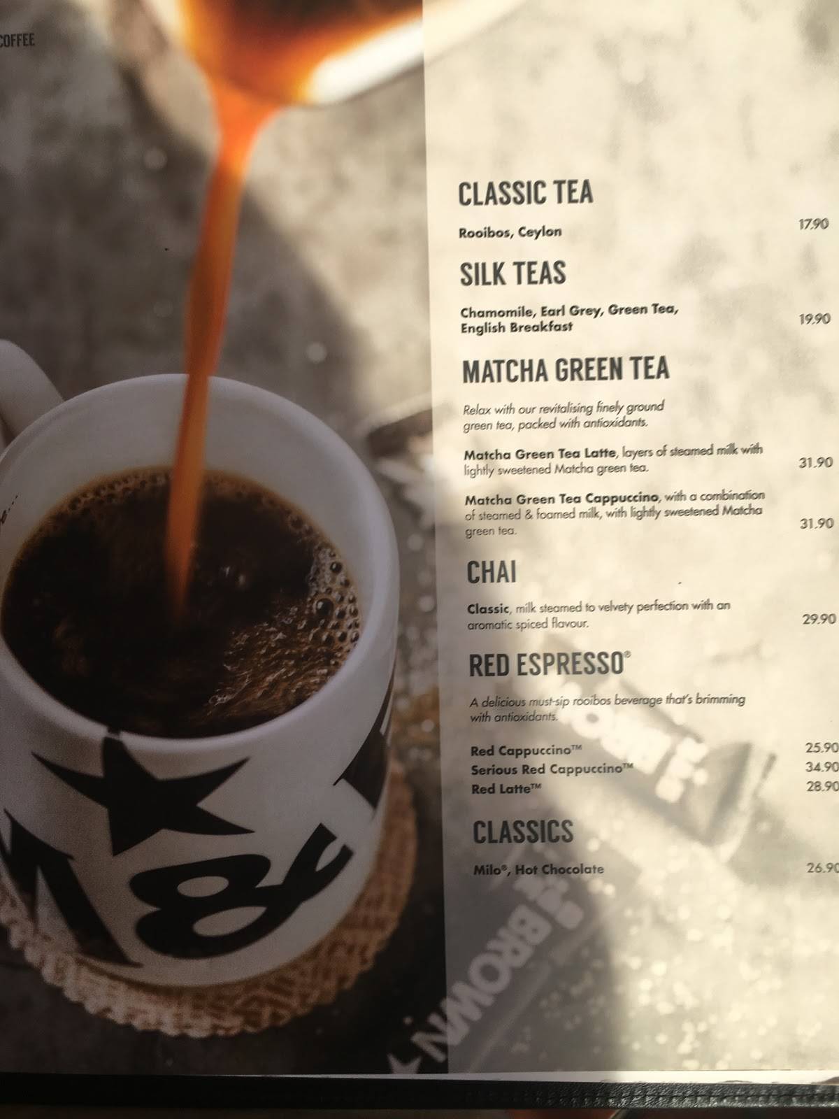 Menu at Mugg & Bean restaurant, Randburg, Boskruin Village