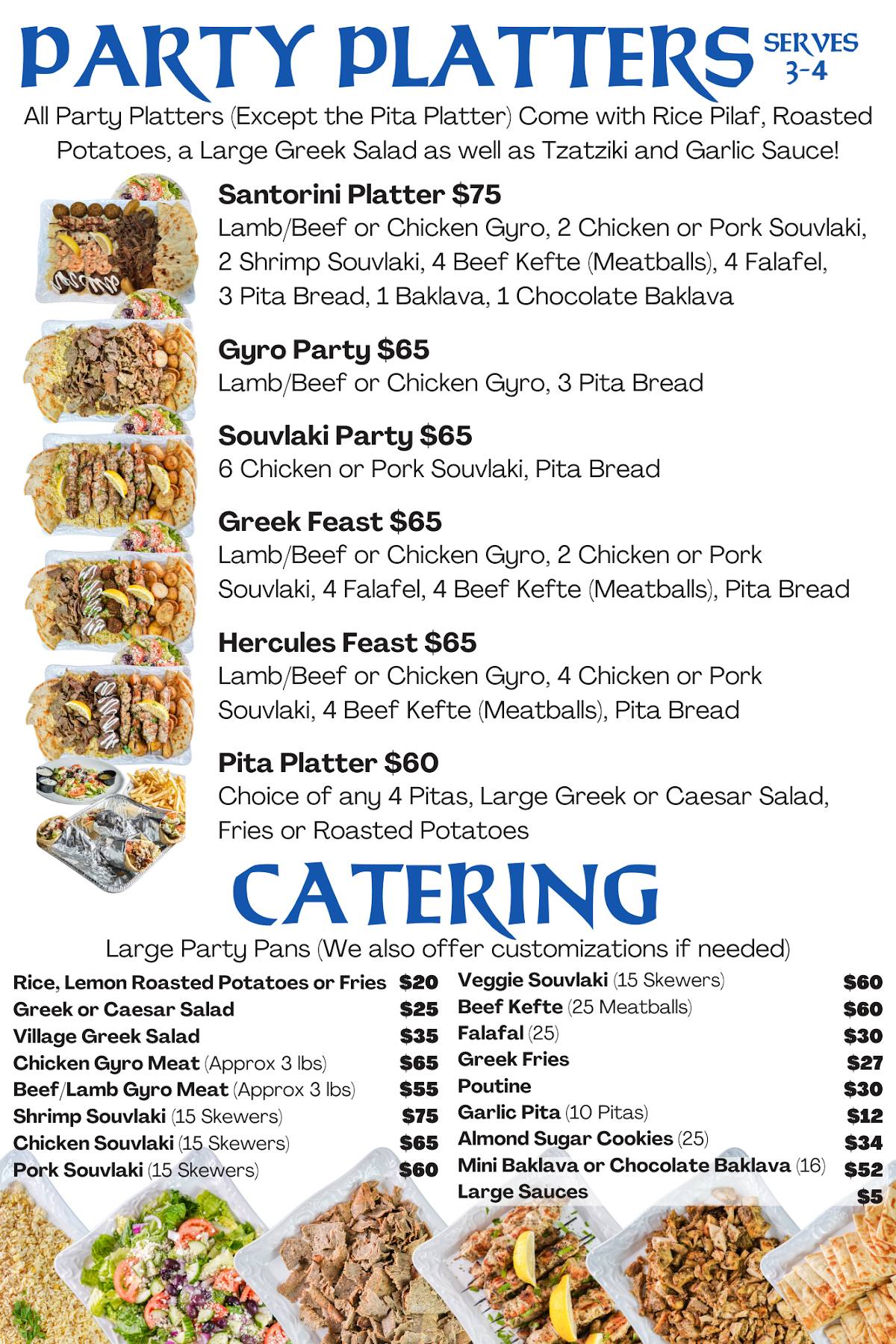 Menu at Johnny Greeko's restaurant, Brantford