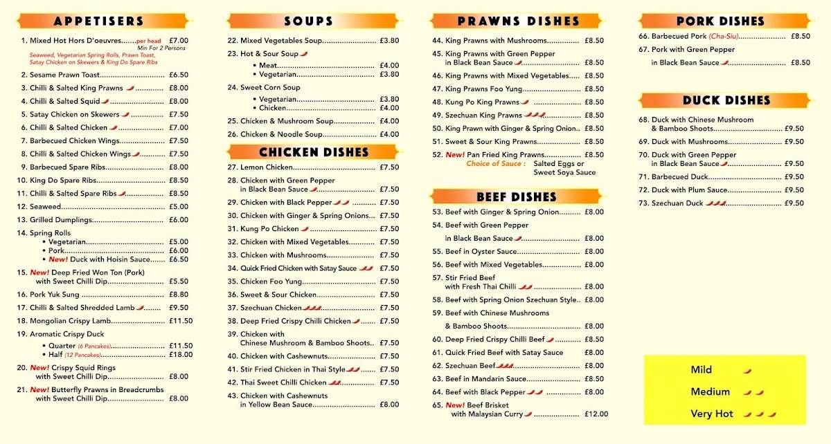 Menu at Johnny Wong's Chinese Restaurant (air Conditioning Restaurant ...