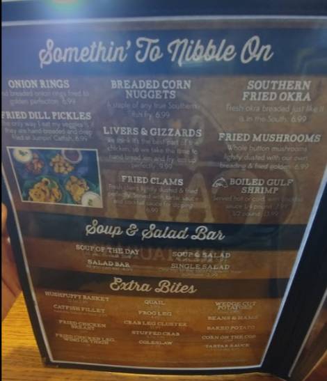 Menu at Jumpin' Catfish Restaurant, Olathe, S Ridgeview Rd