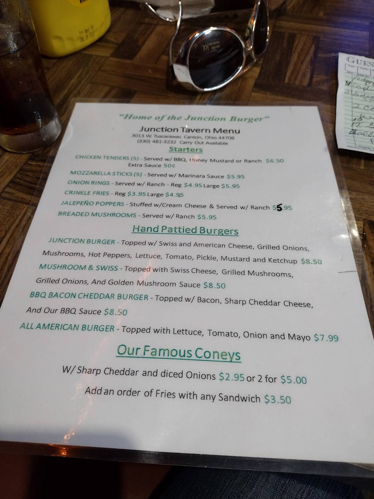 Menu at Junction Tavern pub & bar, Canton