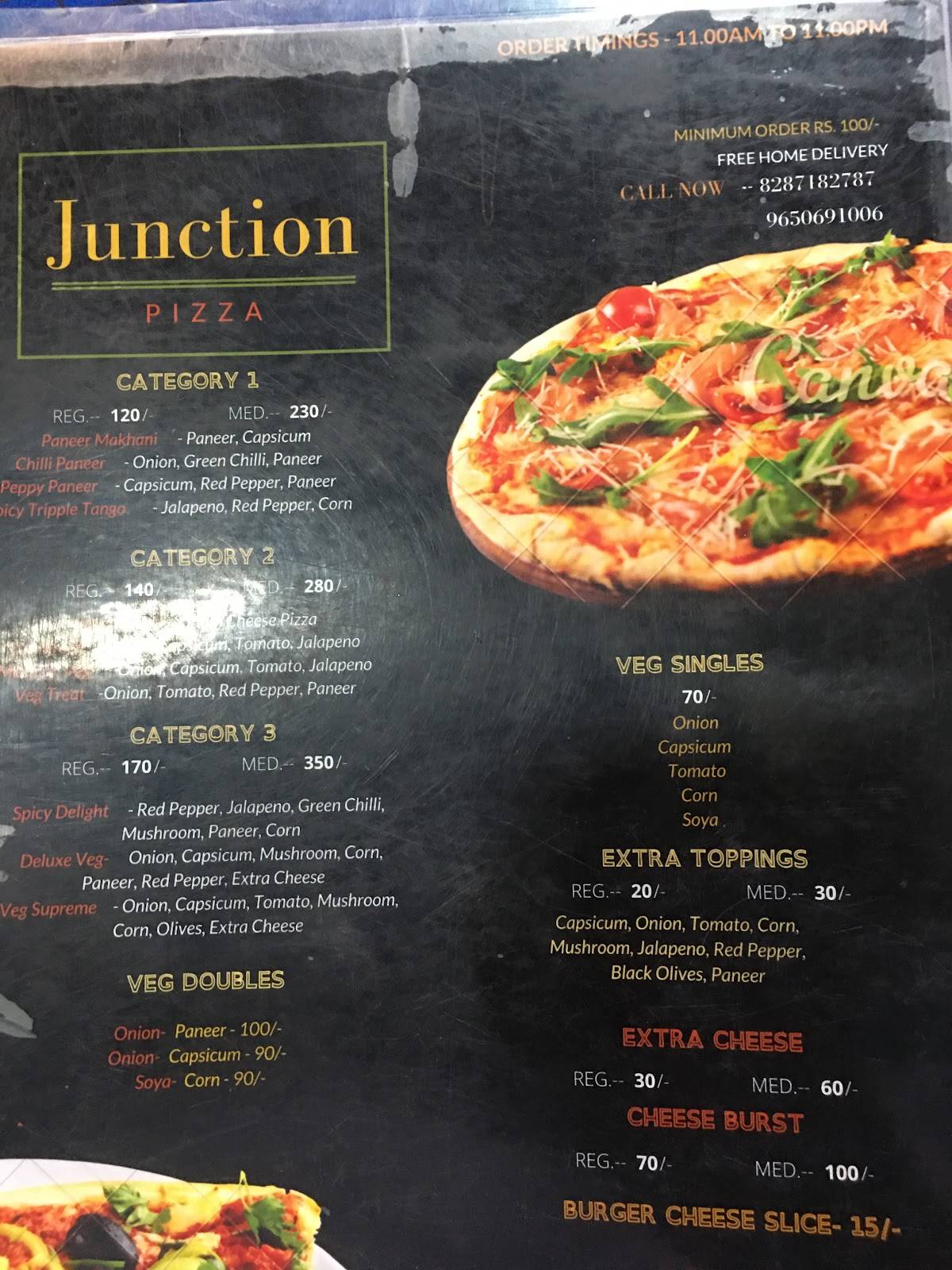 Menu at Junction pizza, New Delhi, Shop No. 4