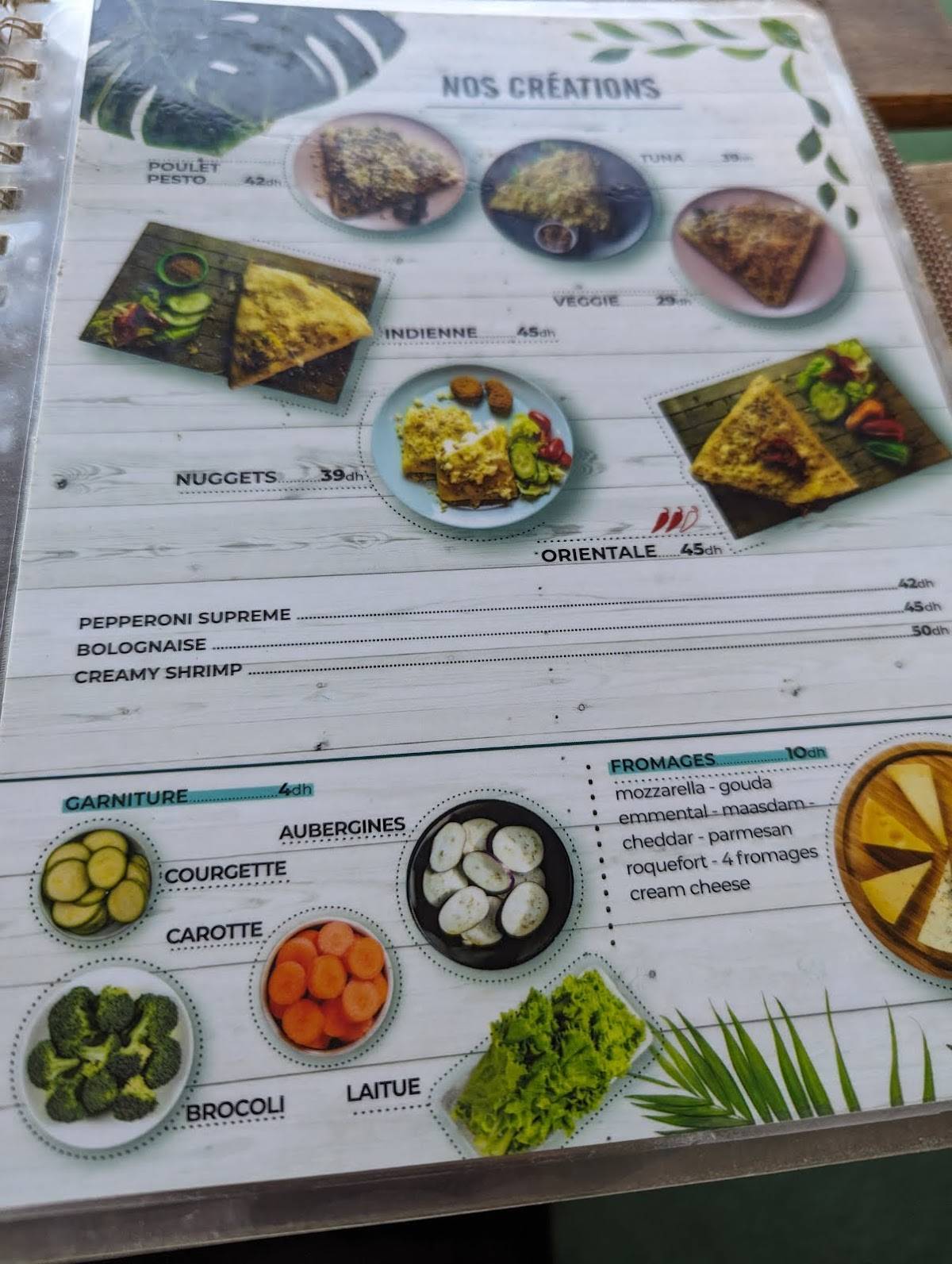 Speisekarte von Jungle crepe agdal, Rabat