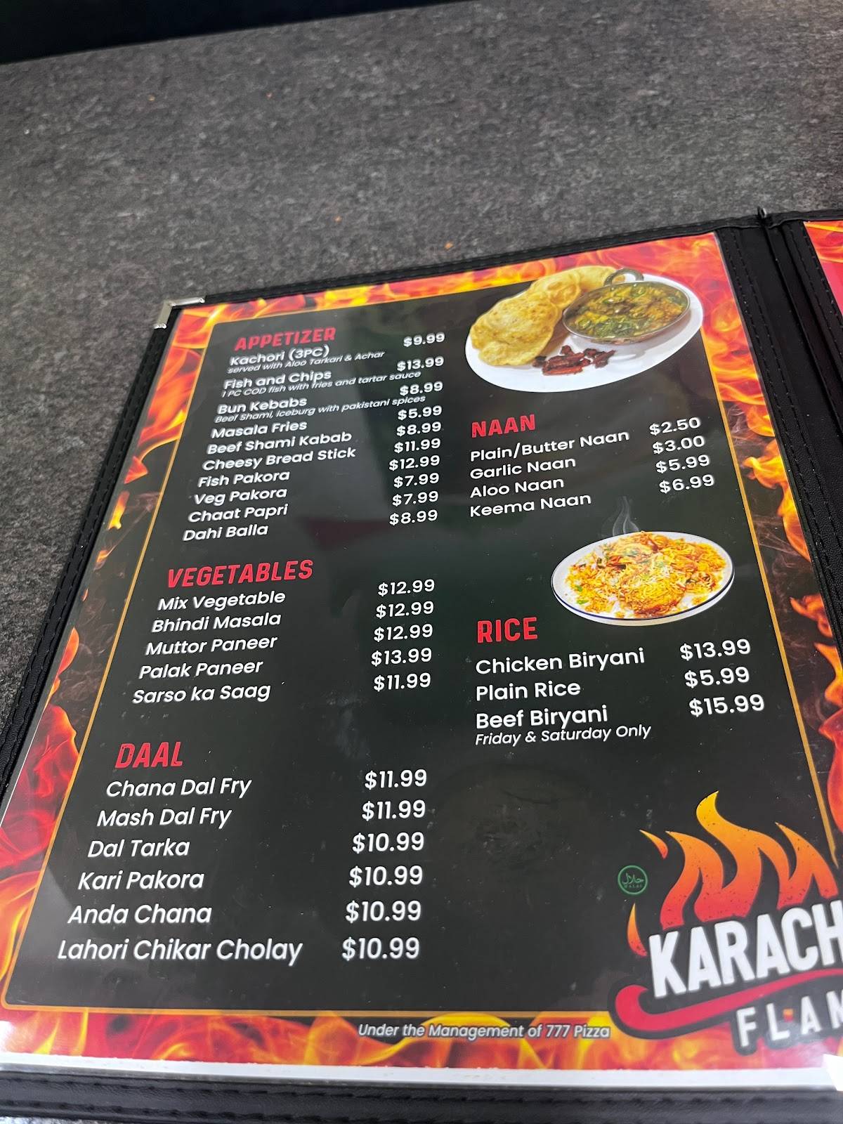 Menu at KARACHI FLAME BBQ, Surrey
