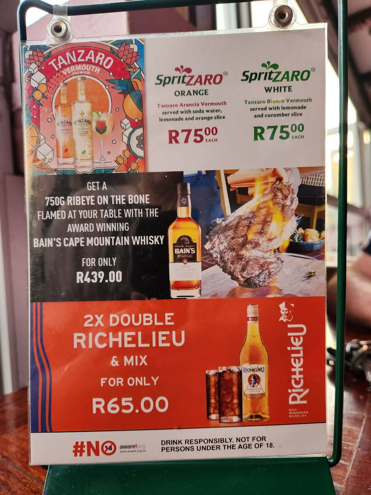 Menu at KAROO Grill & Bar, Centurion