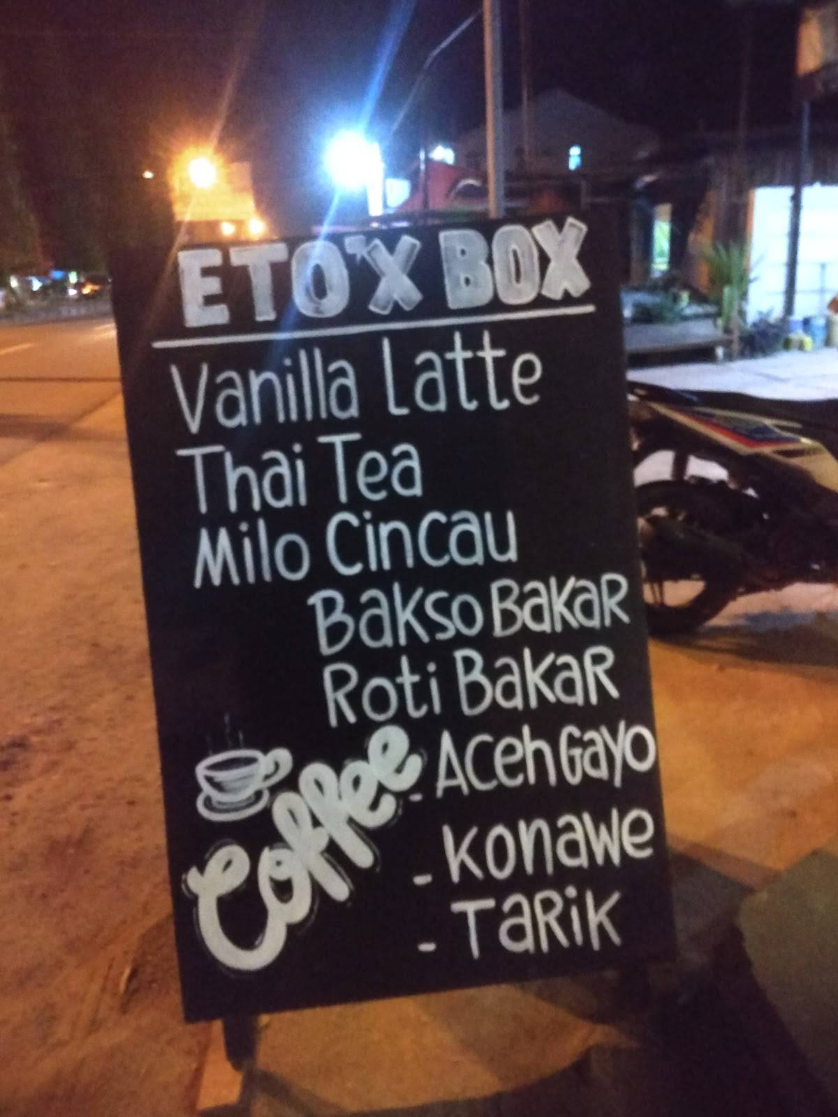 Menu at KEY BOX cafe, Indonesia
