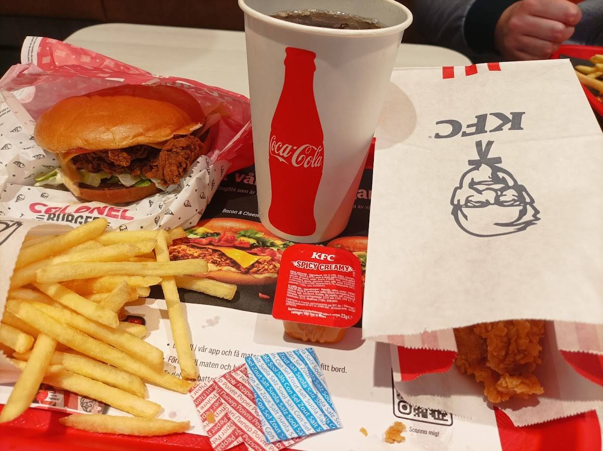 Menu at KFC restaurant, Stockholm