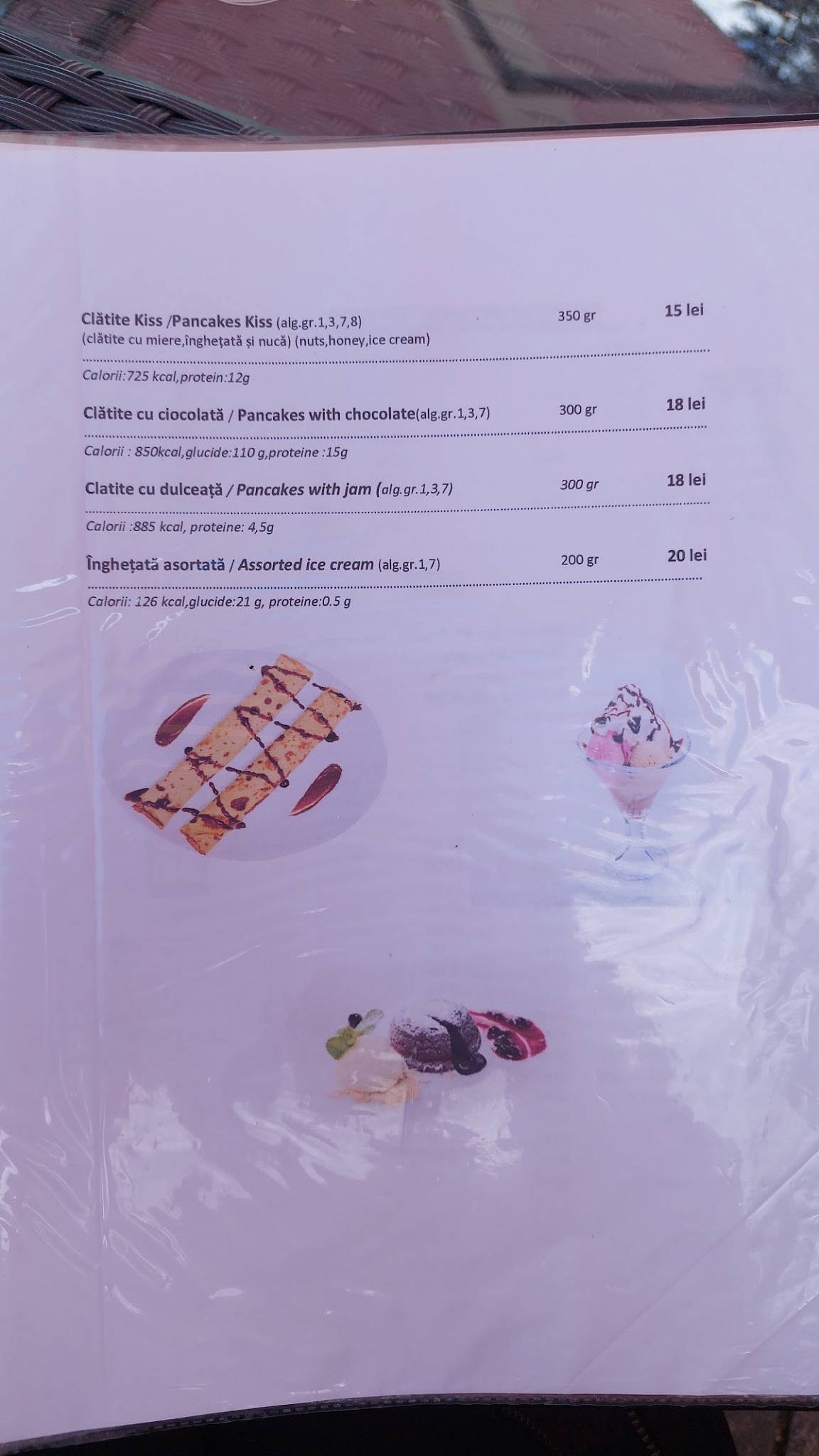 Menu at KISS RESTAURANT, Cornu de Jos
