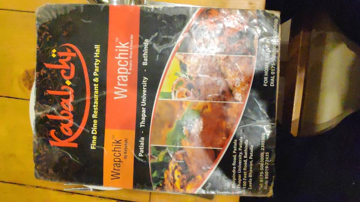 Menu at Kababchi, Patiala, 89XG+H77