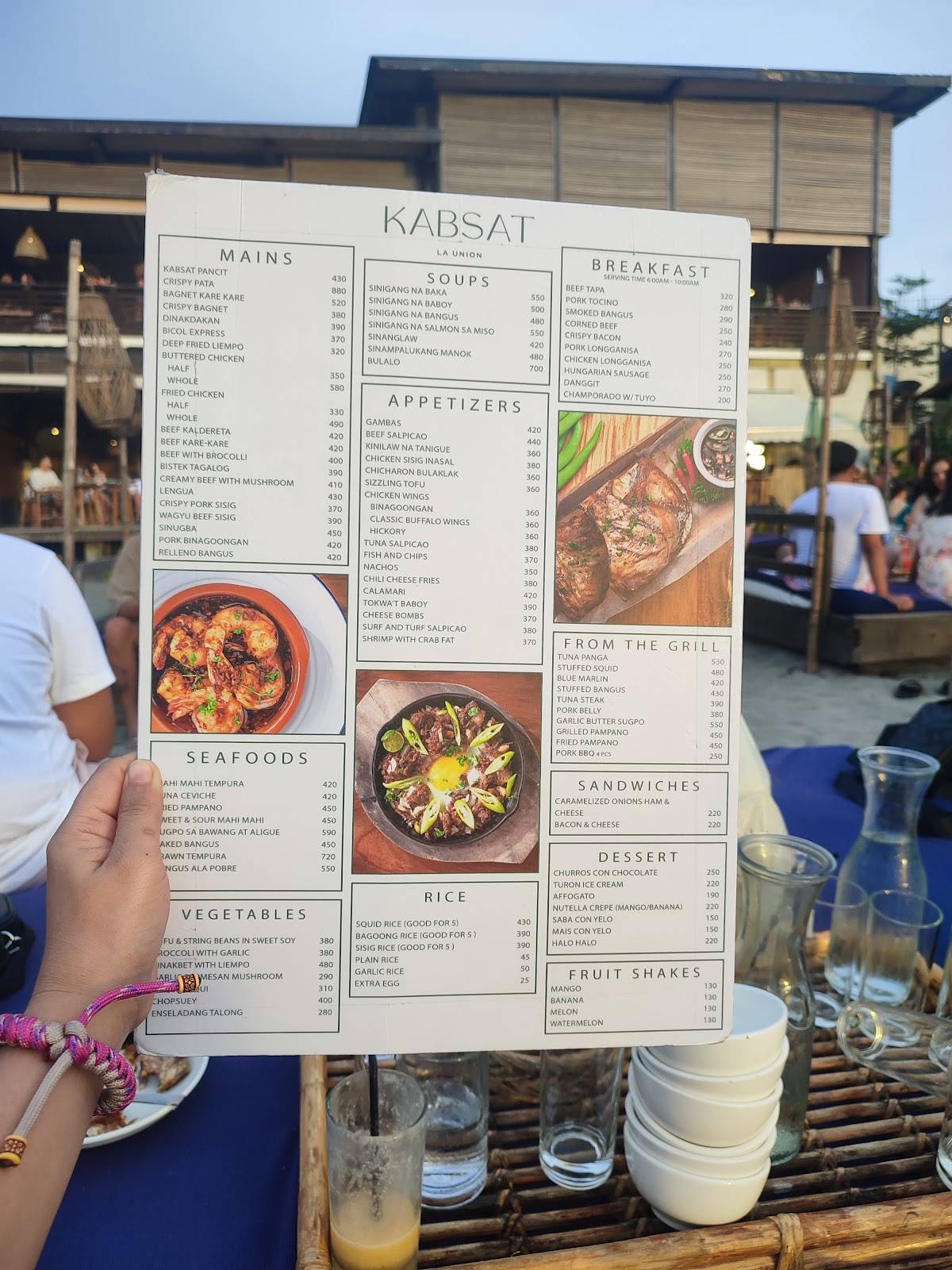 Menu at Kabsat La Union restaurant, San Juan