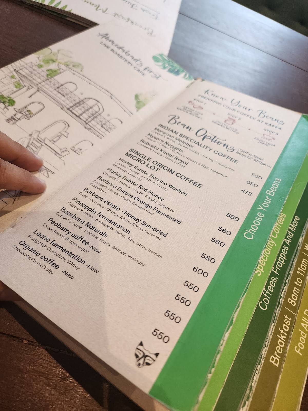 Menu at Kaffa Coffee Roasters, Ahmedabad, Kaffa Coffee Roasters oppo Atira