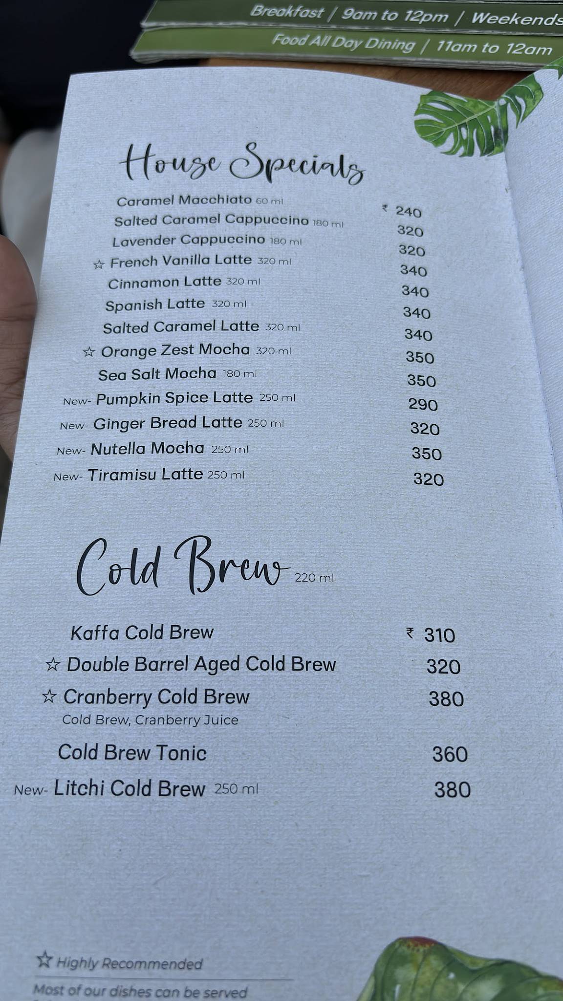 Menu at Kaffa Coffee Roasters, Ahmedabad, Kaffa Coffee Roasters oppo Atira