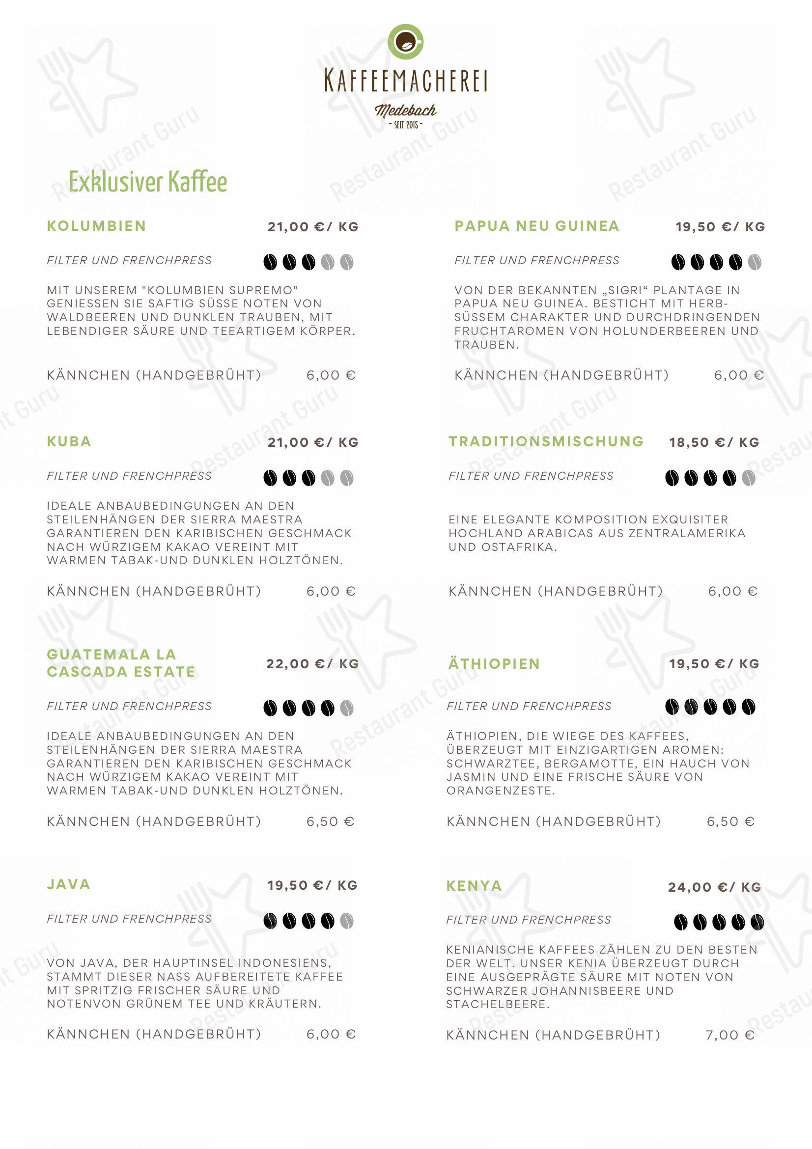 Speisekarte von Kaffeemacherei Winterberg cafe, Winterberg